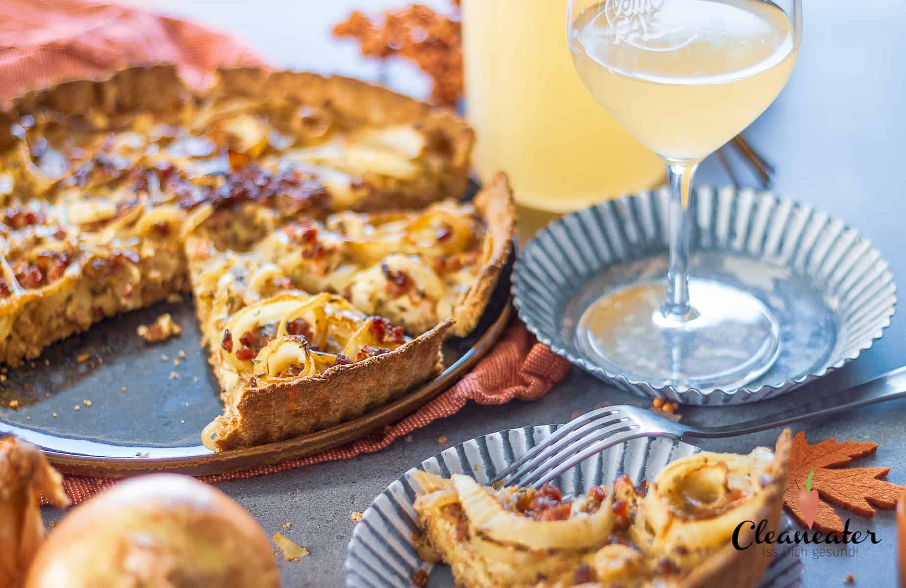 Rheinischer Zwiebelkuchen mit Federweißer - Cleaneater Iss dich gesund!